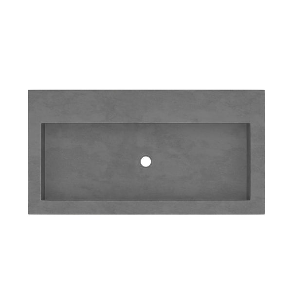 Native Trails Trough 36" Rectangle NativeStone Concrete Bathroom Sink,