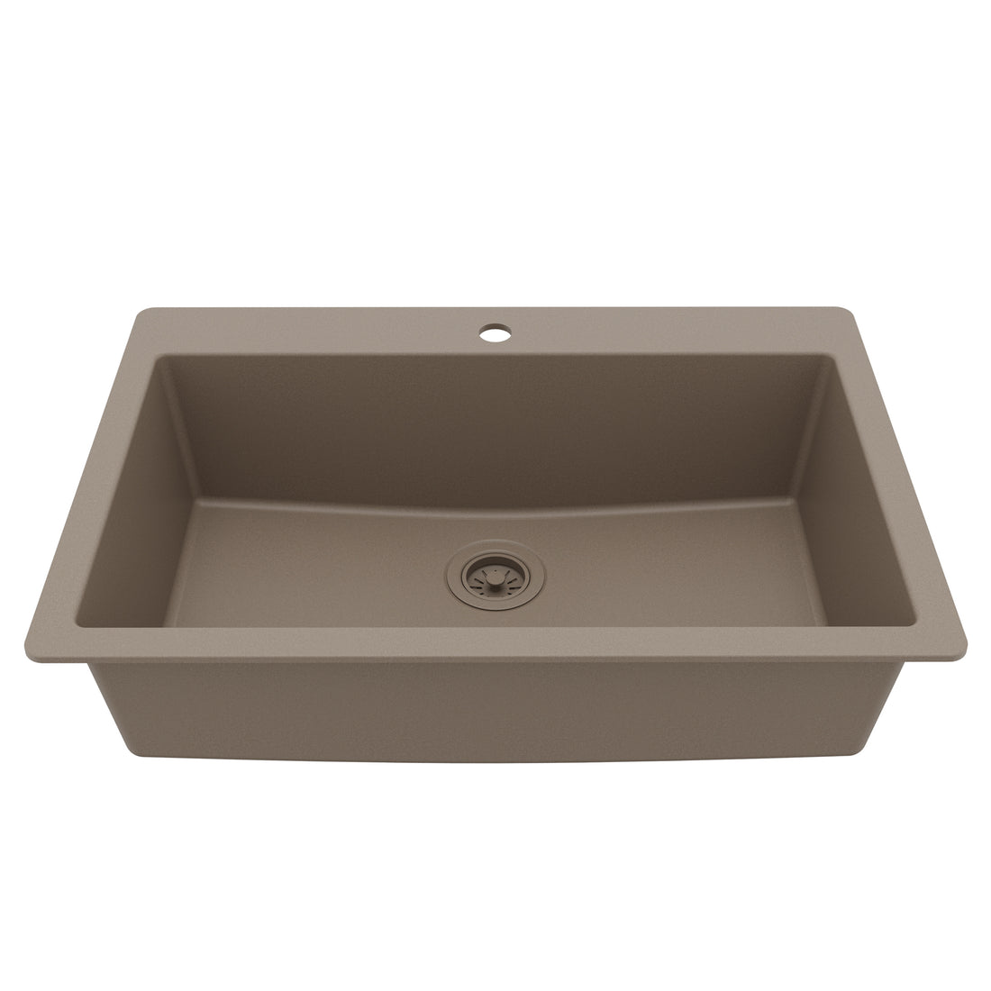 Karran 33" Drop In/Topmount Quartz Composite Kitchen Sink, Concrete, Q