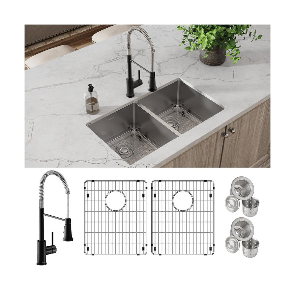 Elkay Crosstown 32" Undermount Stainless Steel Kitchen Sink with Fauce