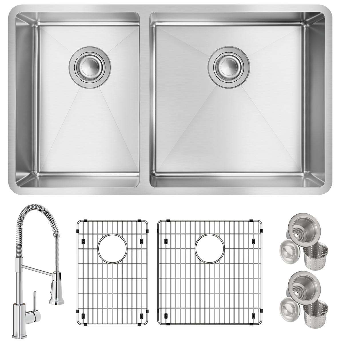 Elkay Crosstown 32" Undermount Stainless Steel Kitchen Sink with Fauce