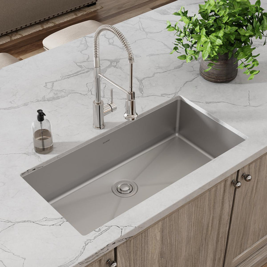 Elkay Crosstown 37" Undermount Stainless Steel Kitchen Sink with Fauce