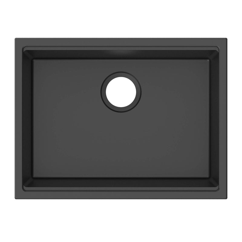 Ruvati 25-inch epiRock Workstation Charcoal Black Undermount Laundry S