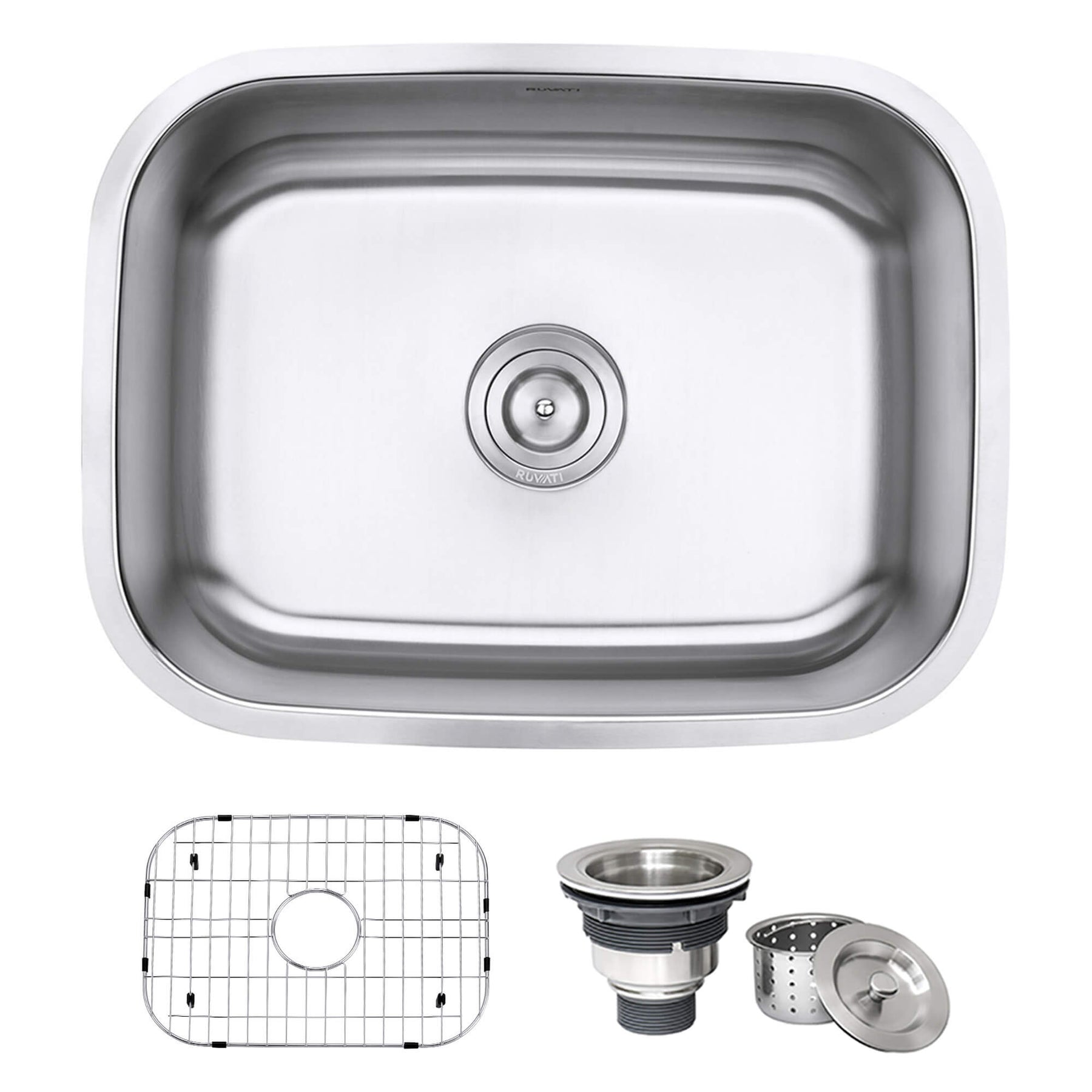 Ruvati Parmi 23" Undermount Stainless Steel Kitchen Sink, 16 Gauge, RV