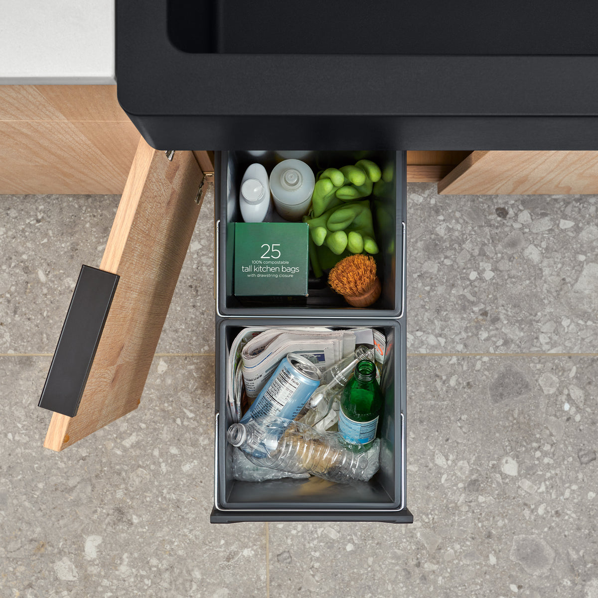Blanco Botton II Storage System, Plastic, Black, 526376
