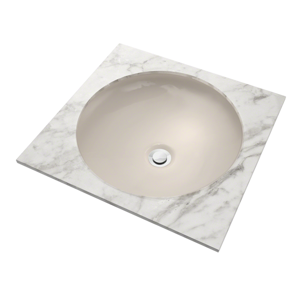 TOTO Curva Round Undermount Bathroom Sink, Sedona Beige, Vitreous Chin