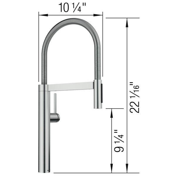 Blanco Culina II Semi-Pro Pull-Down Dual-Spray Kitchen Faucet, PVD Ste