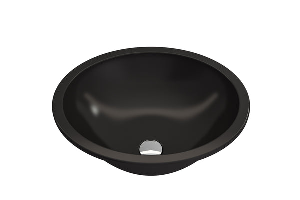BOCCHI Parma 22" Oval Undermount Fireclay Bathroom Sink, Matte Black,