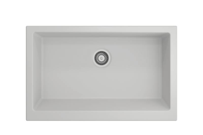 BOCCHI Nuova 34" Fireclay Retrofit Farmhouse Sink with Accessories, Ma