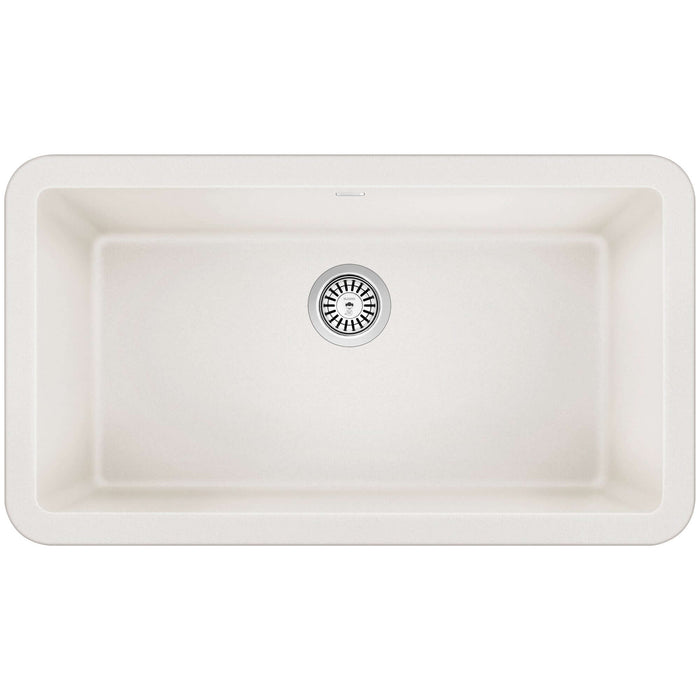 Blanco Ikon 33" Granite Composite Farmhouse Sink, Silgranit, White, 40