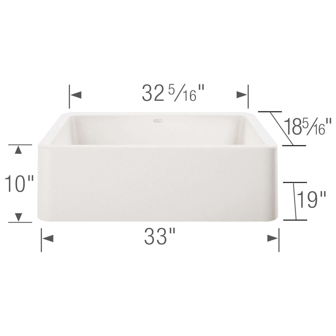 Blanco Ikon 33" Granite Composite Farmhouse Sink, Silgranit, White, 40
