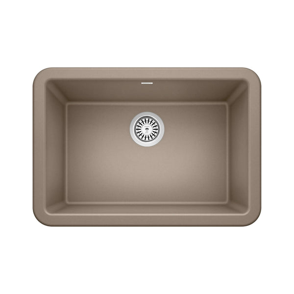Blanco Ikon 27" Granite Composite Farmhouse Sink, Silgranit, Truffle,