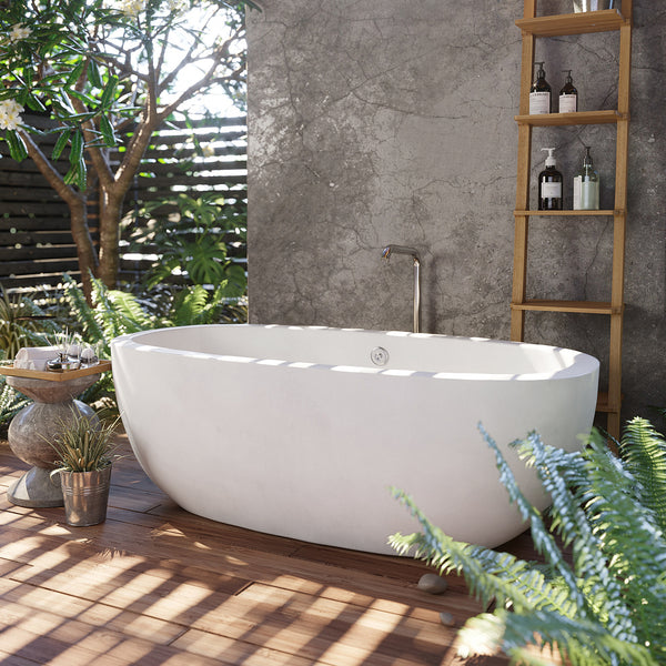 Native Trails 72" NativeStone Concrete Avalon 72" Bathtub, Pearl, NST7