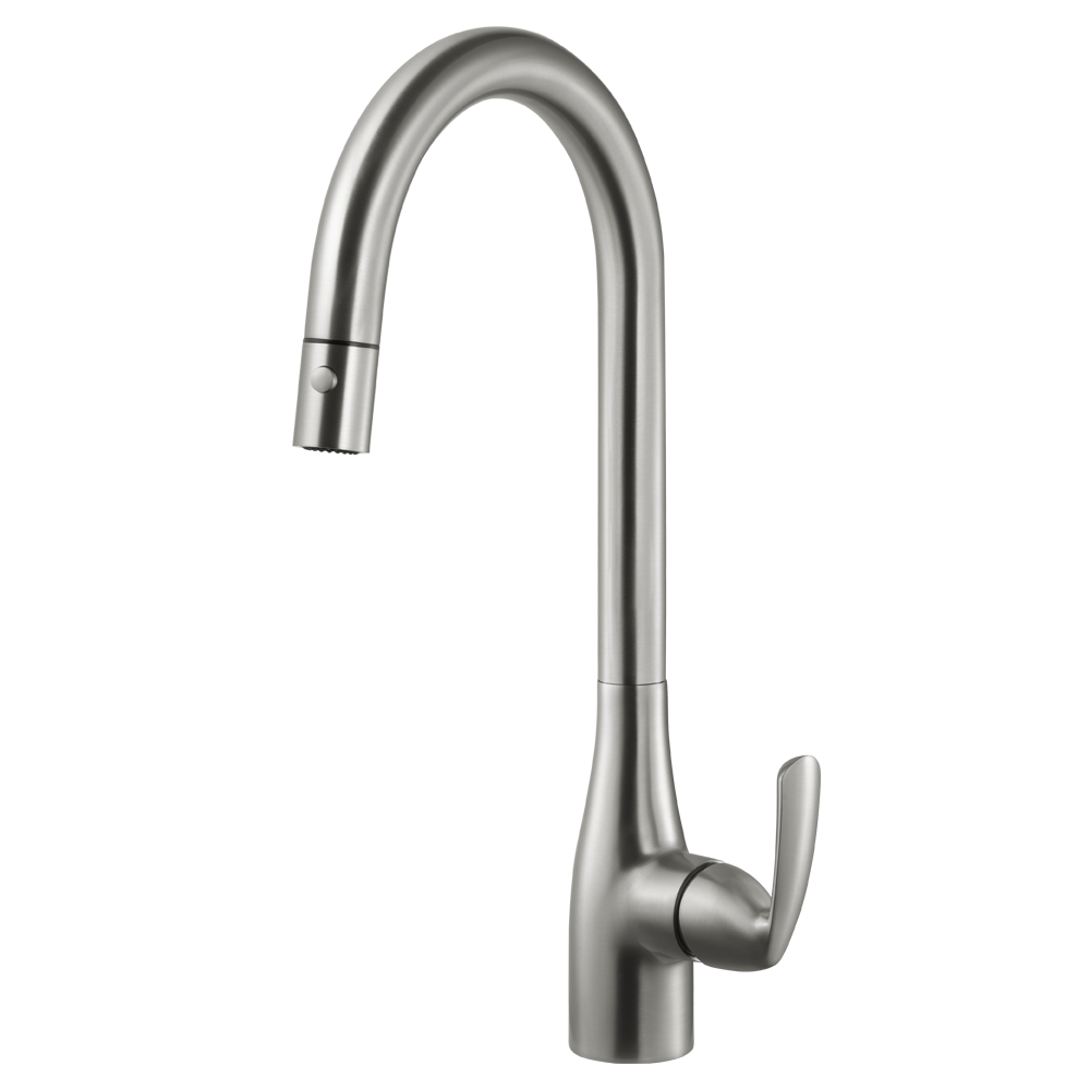 Houzer Cora Pull Down Kitchen Faucet Brushed Nickel, CORPD-569-BN