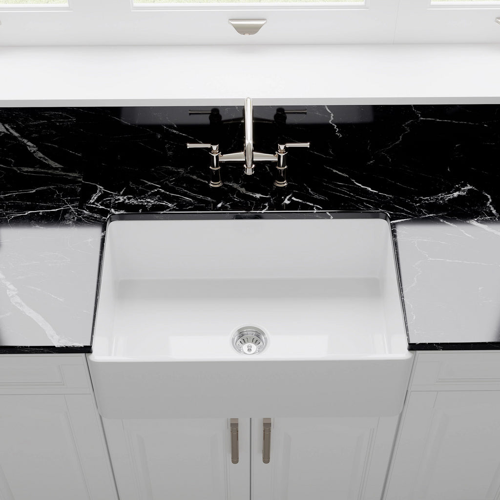Crestwood CW-CL-30-WHITE 30" White Fireclay Farmhouse Sink – The Sink ...