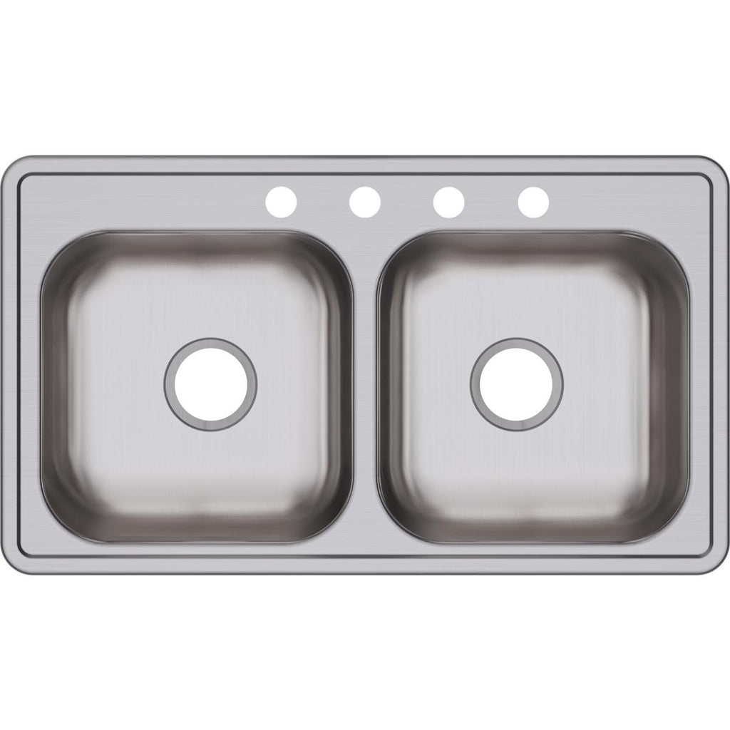 Elkay D233194 Dayton 33" Stainless Steel Kitchen Sink, 50/50 Double ...