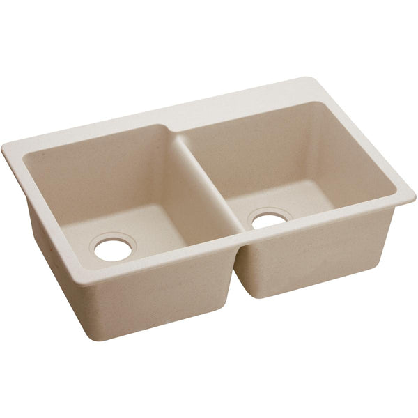 Elkay ELG250RPT0 Classic 33" Quartz Kitchen Sink, 50/50 Double Bowl, Putty