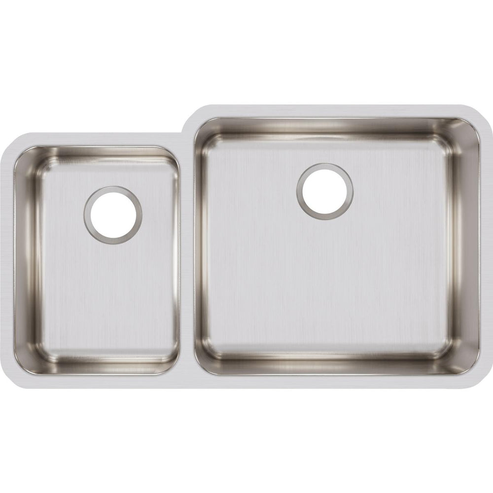 Elkay ELUH3520L Lustertone Classic 35" Stainless Steel Kitchen Sink, 35 ...