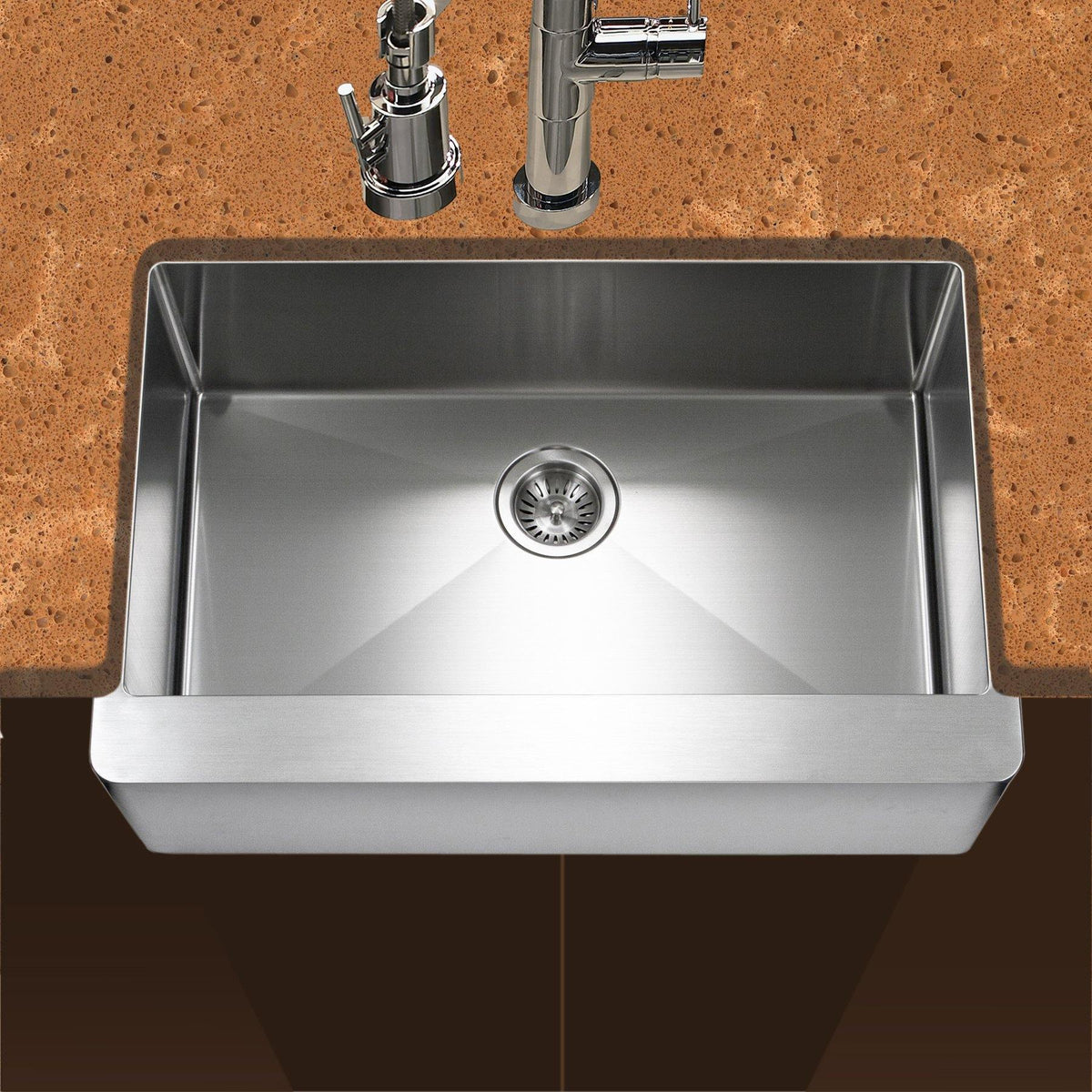 Houzer 30" Stainless Steel Farmhouse Apron Front Kitchen Sink ENS-3020