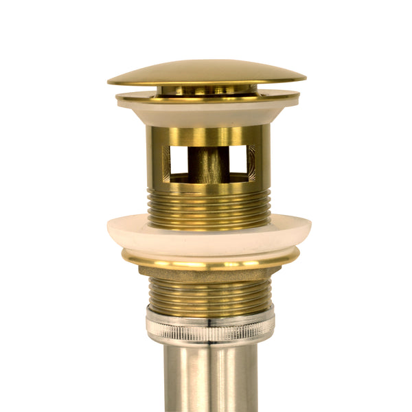 Nantucket Sinks' Brushed Gold Finish Umbrella Drain With Overflow NS-U