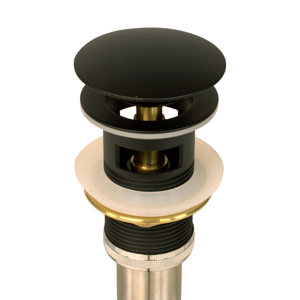 Nantucket Sinks' Matte Black Finish Umbrella Drain With Overflow NS-UD