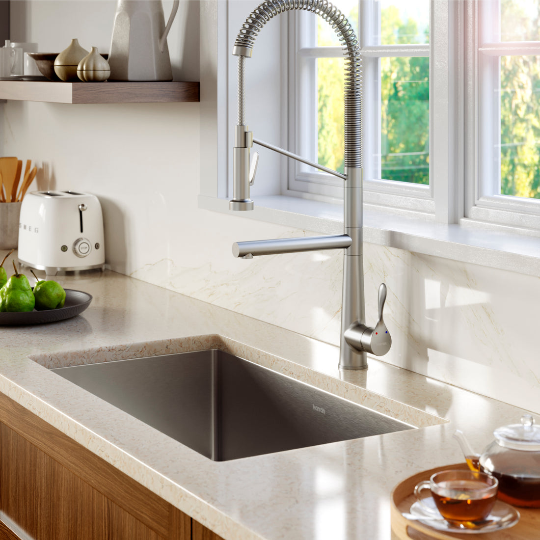Karran Select 32" Undermount Stainless Steel Kitchen Sink with Accesso