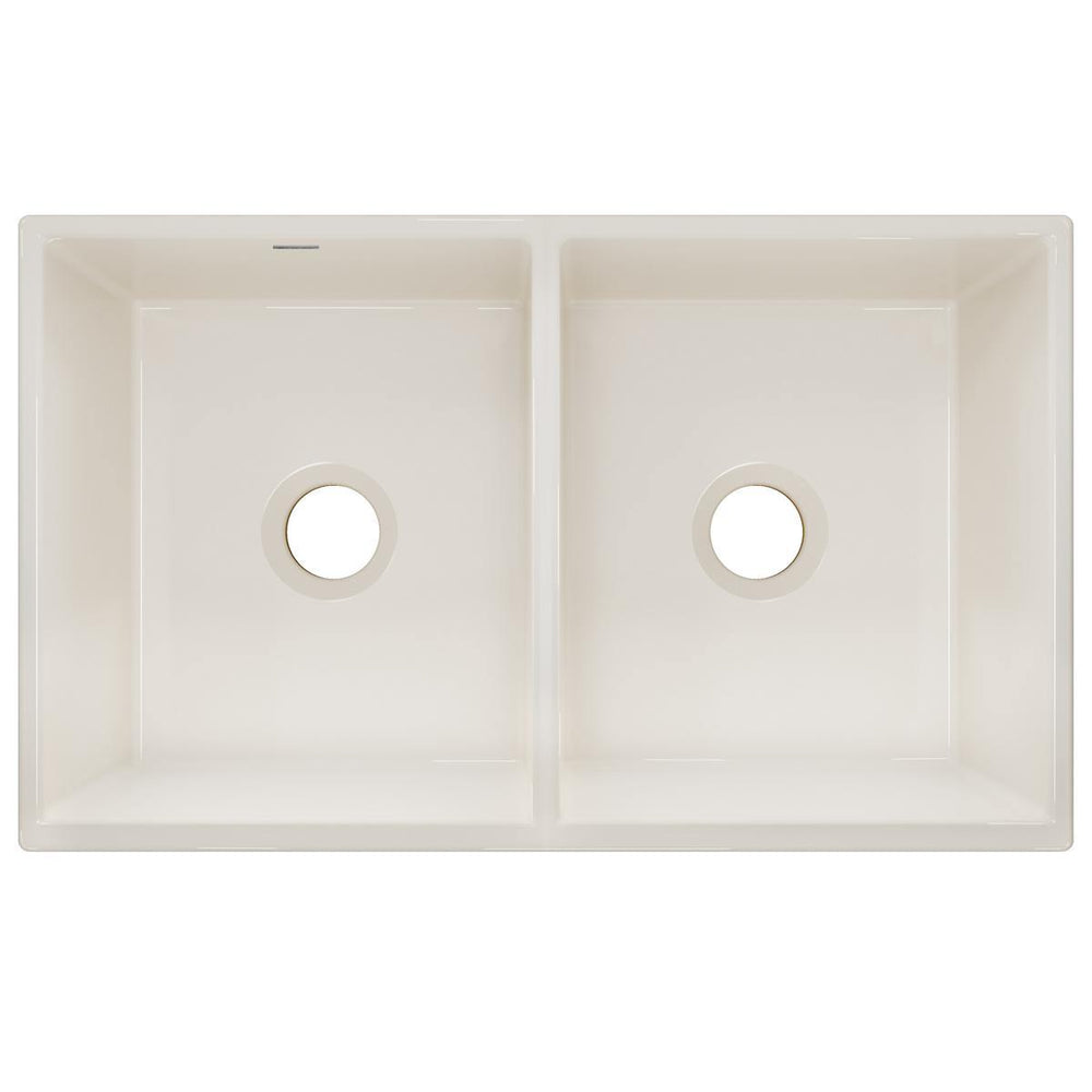Elkay SWUF32189BI 33" Fireclay Farmhouse Kitchen Sink, 50/50 Double ...