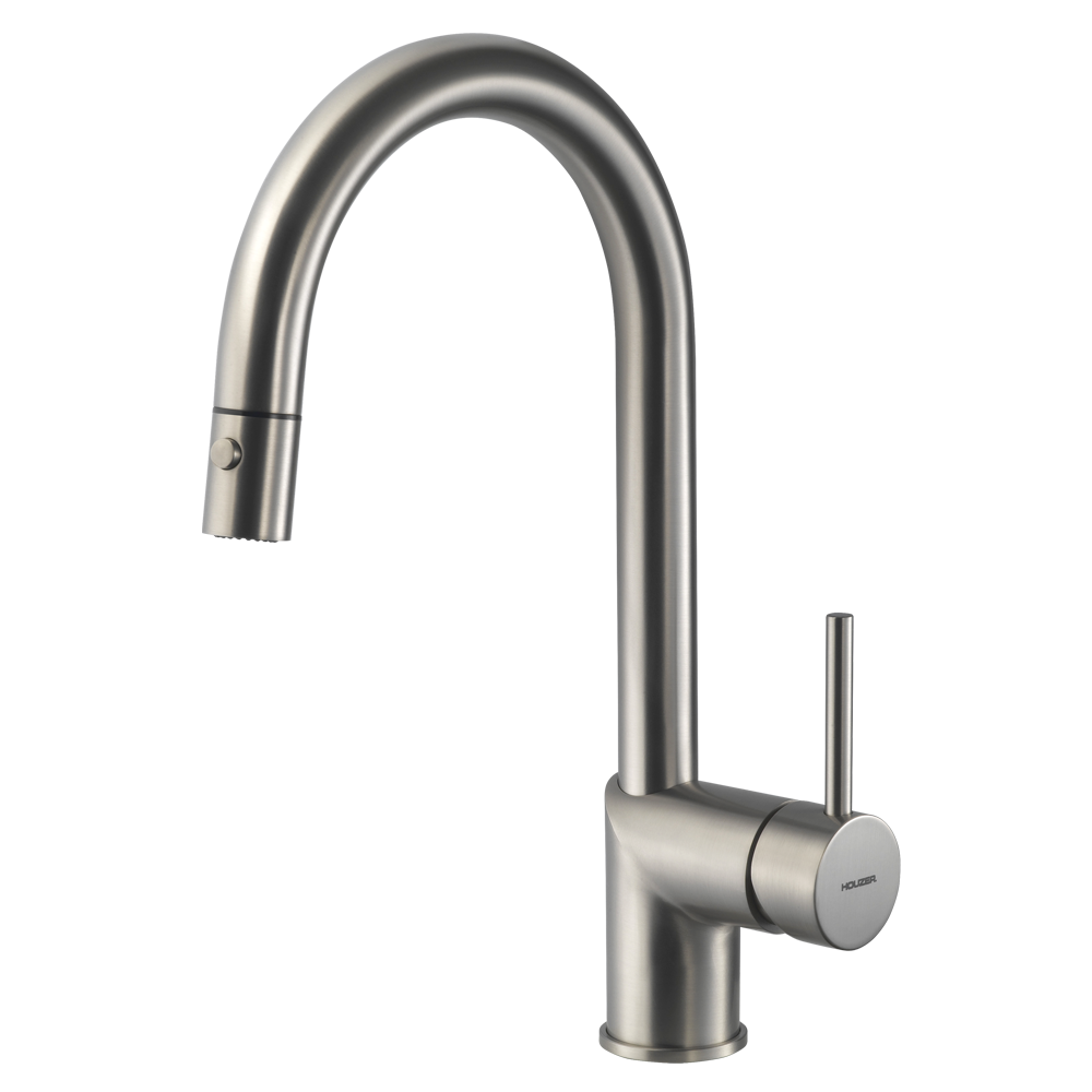 Houzer Vitale Pull Down Kitchen Faucet Brushed Nickel, VITPD-668-BN