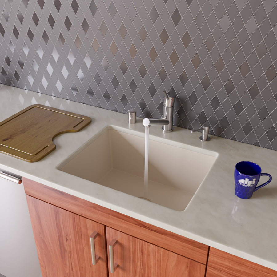 ALFI Biscuit 24" Undermount Single Bowl Granite Composite Kitchen Sink