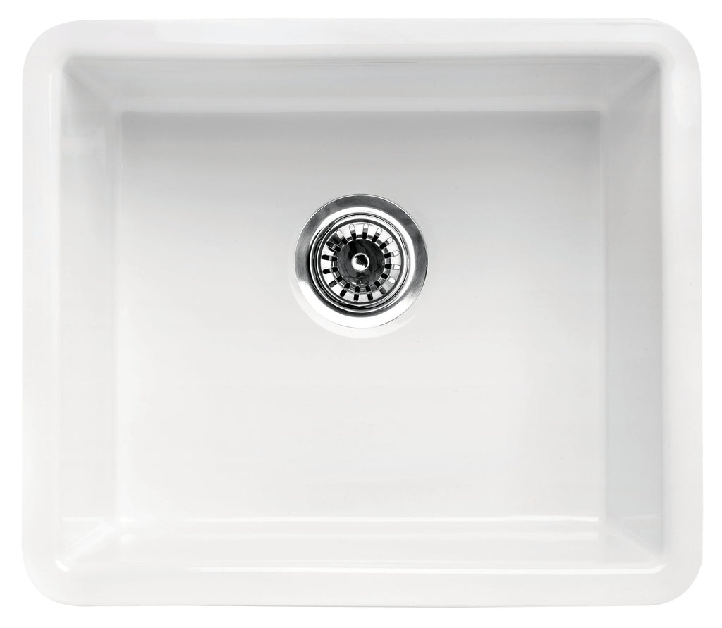 White Fireclay Undermount Kitchen Sink 20" x 17", AB2017